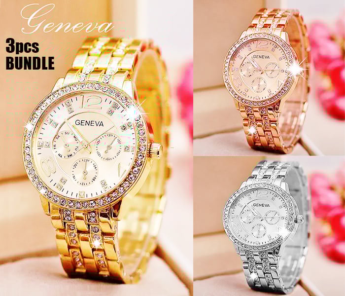 Buy Geneva Rhinestone Wrist Watch28537 Price in Qatar, Doha
