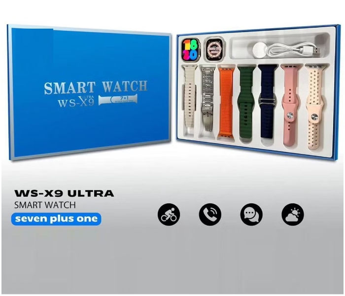 Buy WS-X9 Ultra 49mm 7 Straps Blu134028 Price in Qatar, Doha