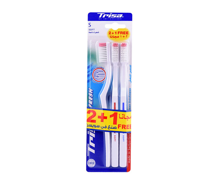 Trisa Fresh Soft Toothbrush - 2+1 4346 | Uae.Jazp.com